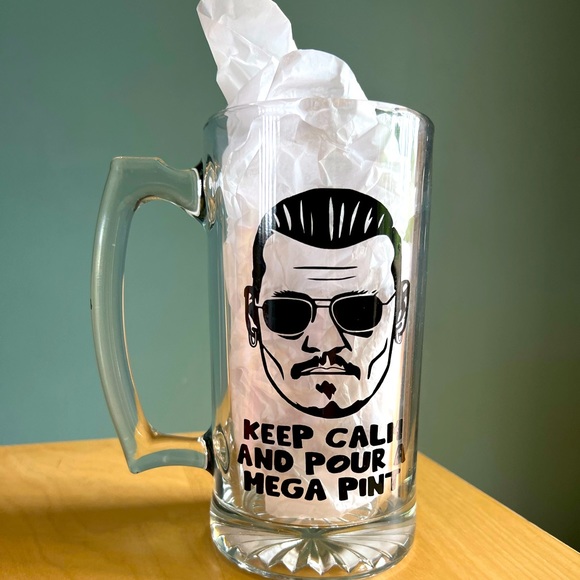 Dining | Keep Calm And Pour A Mega Pint Beer Mug Johnny Depp | Poshmark